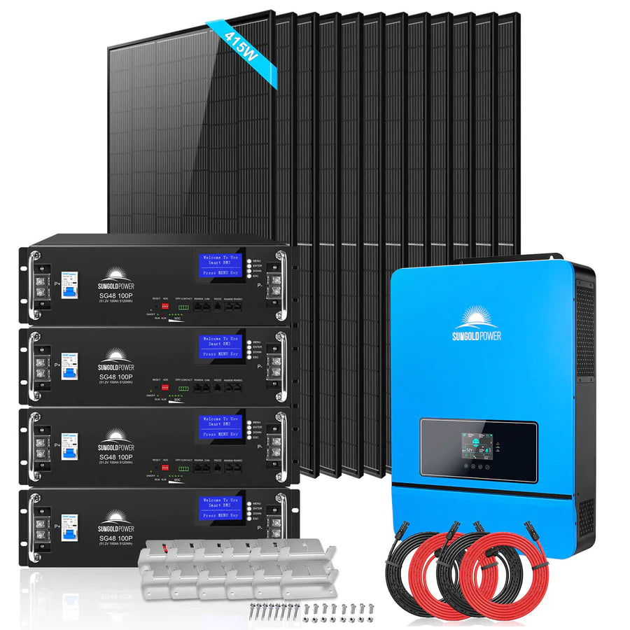 SUNGOLD POWER OFF GRID 8000W SOLAR KIT 48VDC 120V/240V SOLAR INVERTER – Eco Solar Kits