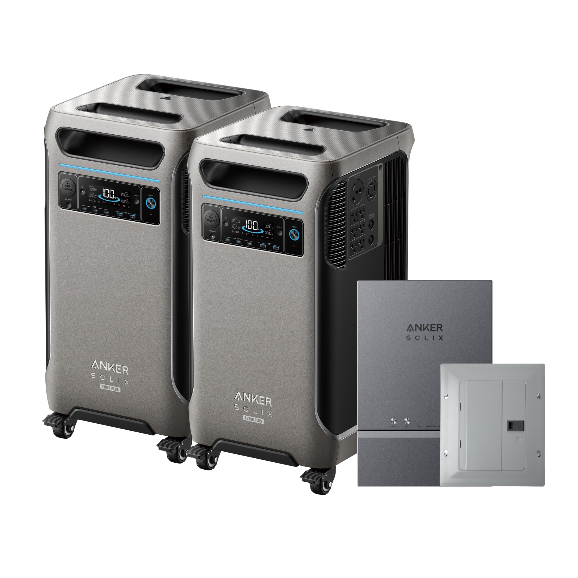 Anker SOLIX F3800 PLUS 12,000W 7.68kWh Portable Power Station with Home ...