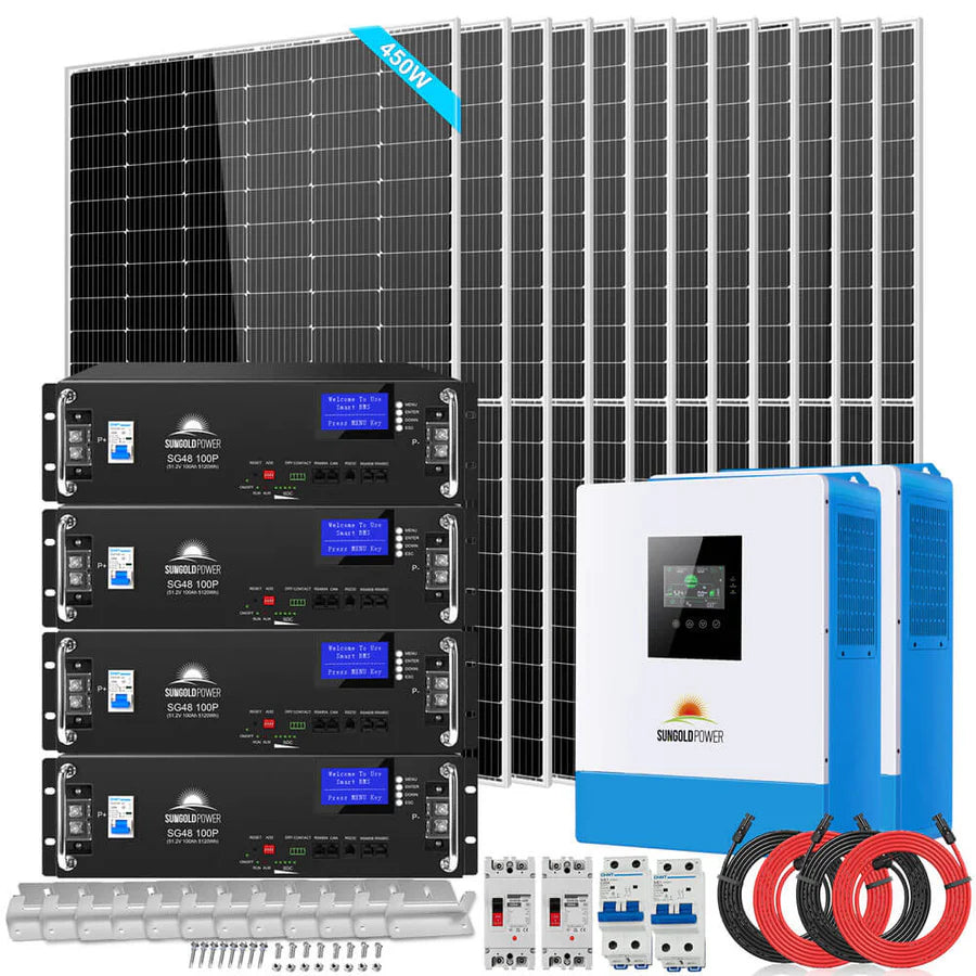 Sungold Power Off‑Grid 10,000W Solar Kit 48VDC 120V/240V Output ...
